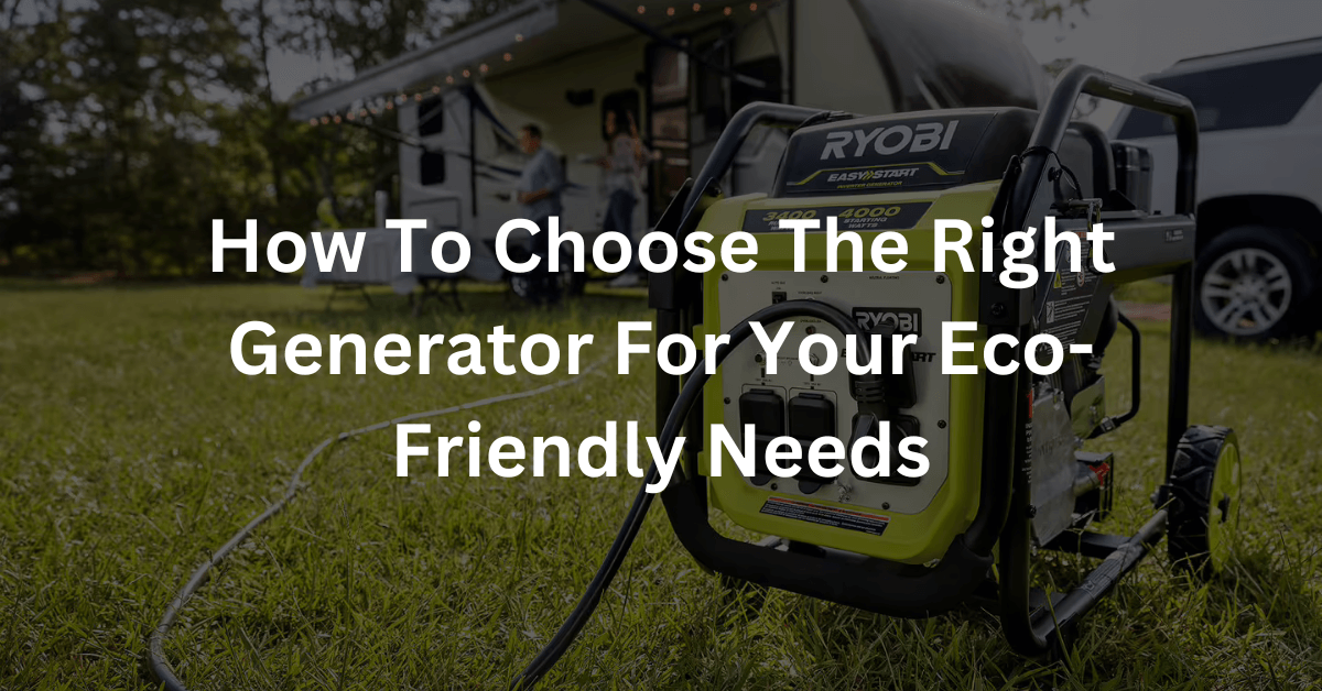 How To Choose The Right Generator For Your Eco-Friendly Needs